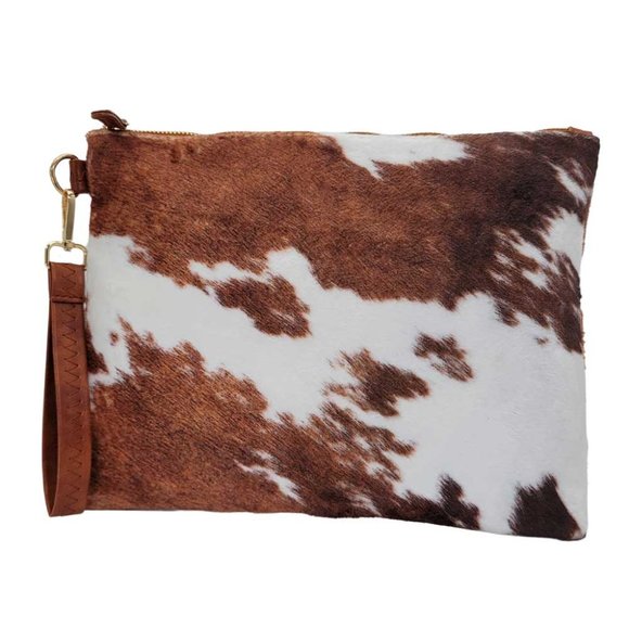 Bags | New Cow Print Large Wristlet Pouch | Poshmark